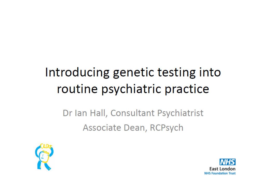 Introducing genetic testing into routine psychiatric practice ...
